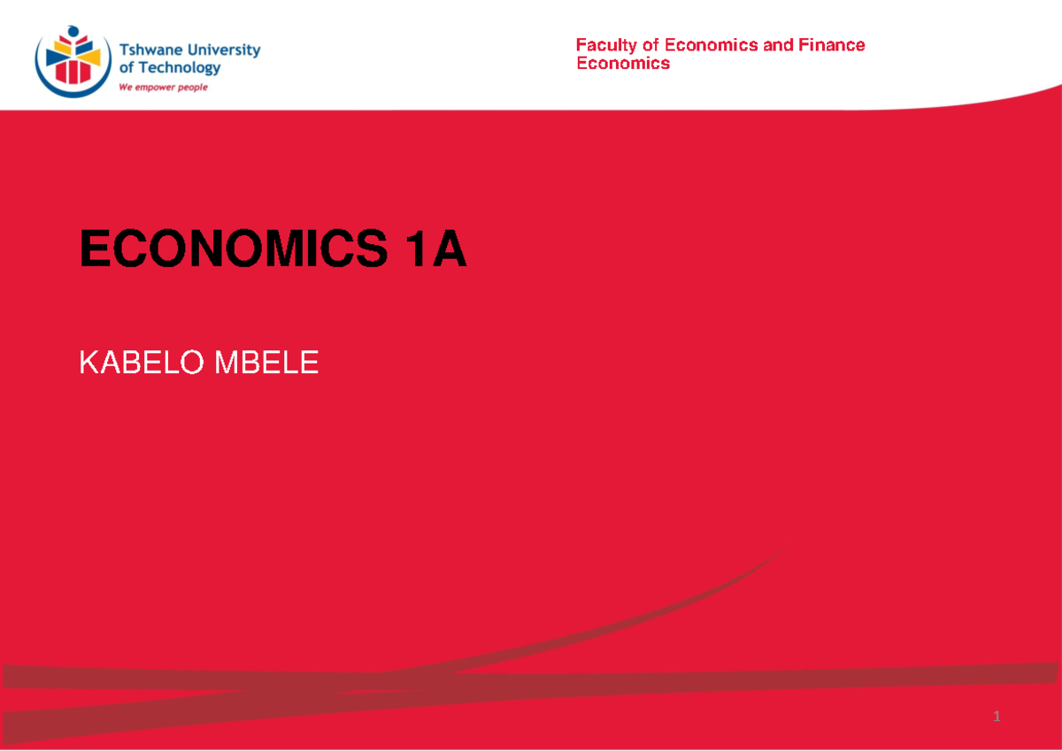Chapter 5 Lecture slides - Faculty of Economics and Finance Economics ...