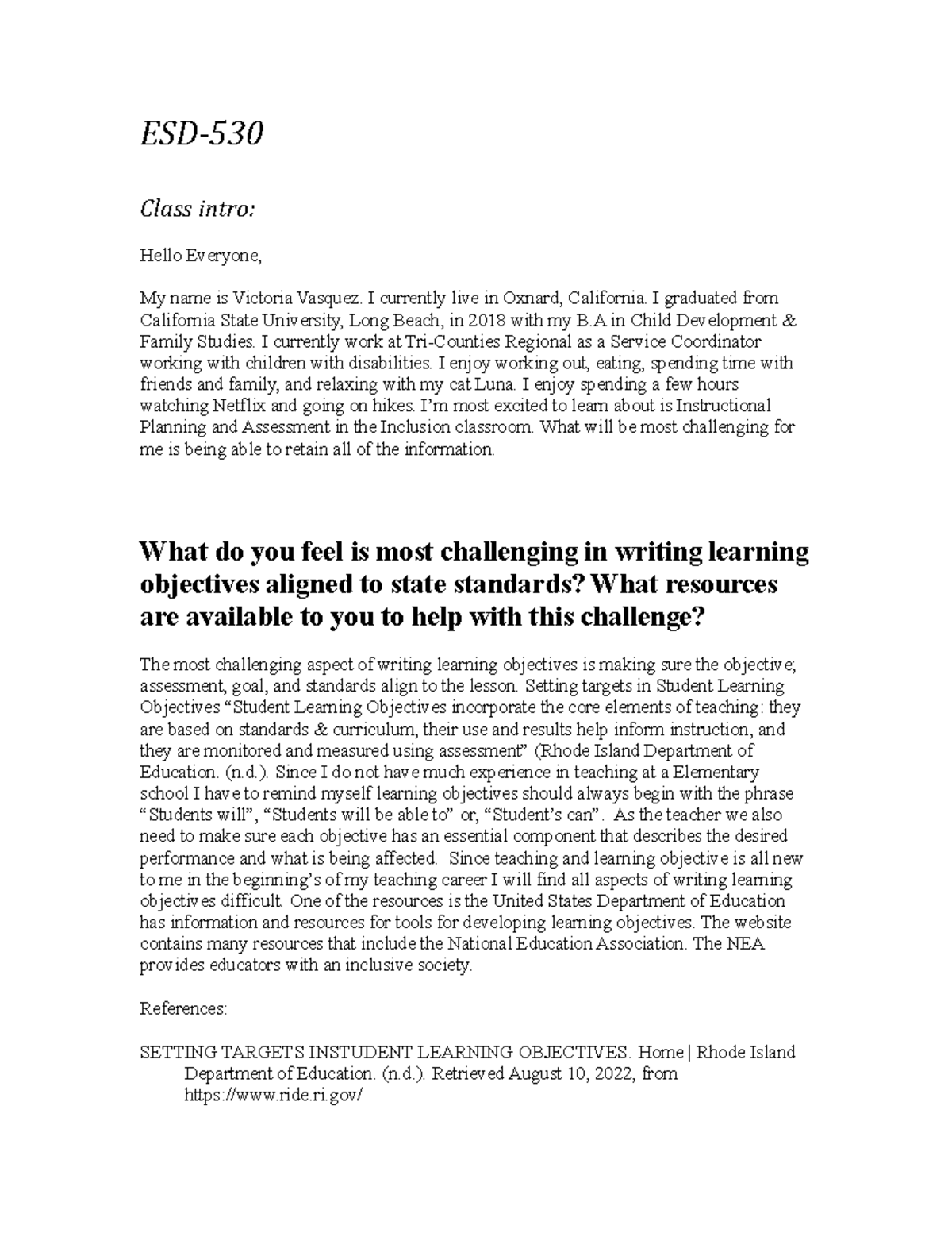 ESD D1 - Instructional Planning and Assessment in the Inclusive ...