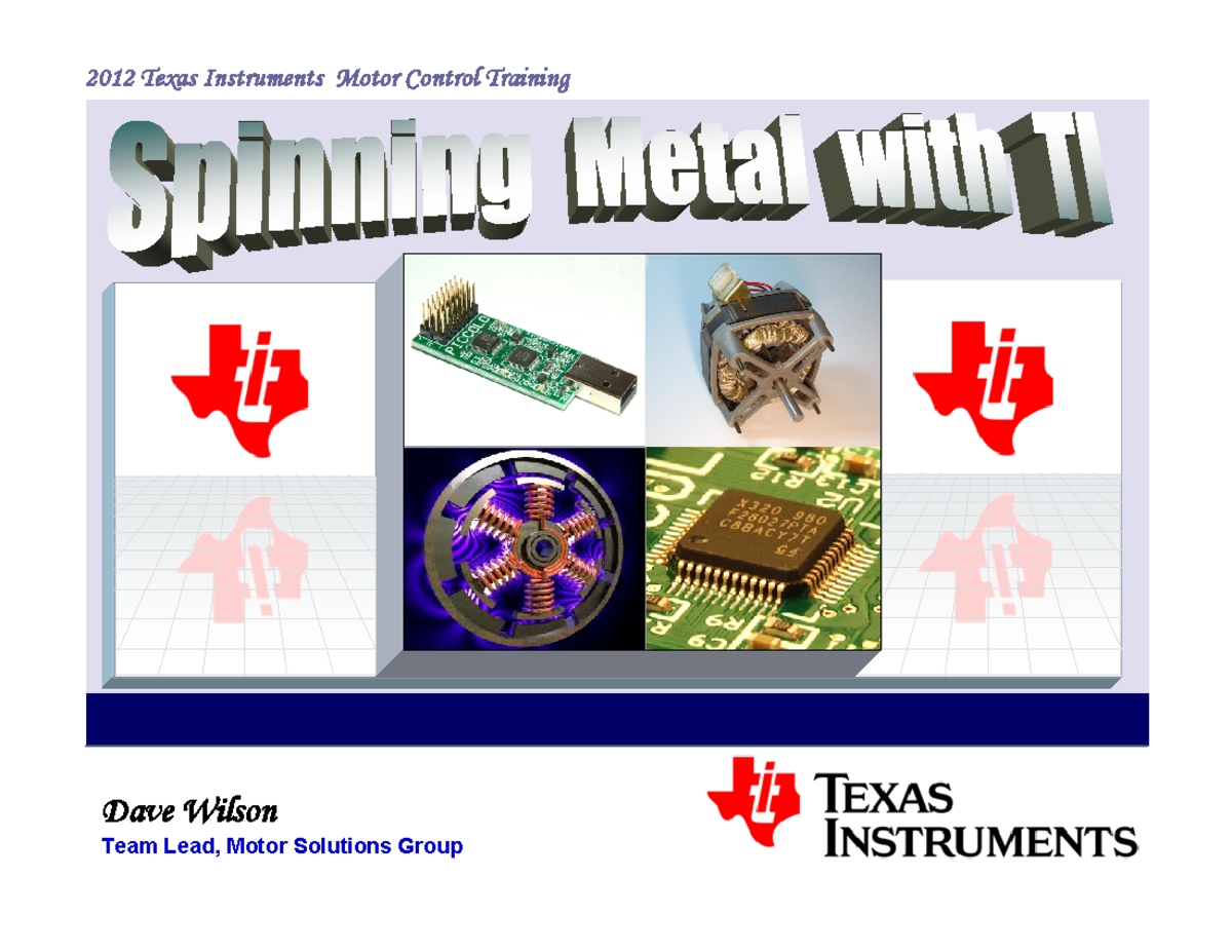 10 BLDC - BLDC control - 2012 Texas Instruments Motor Control Training ...