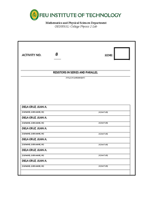Summative Assessment 2 - FEU Institute of Technology GED Life and Works ...