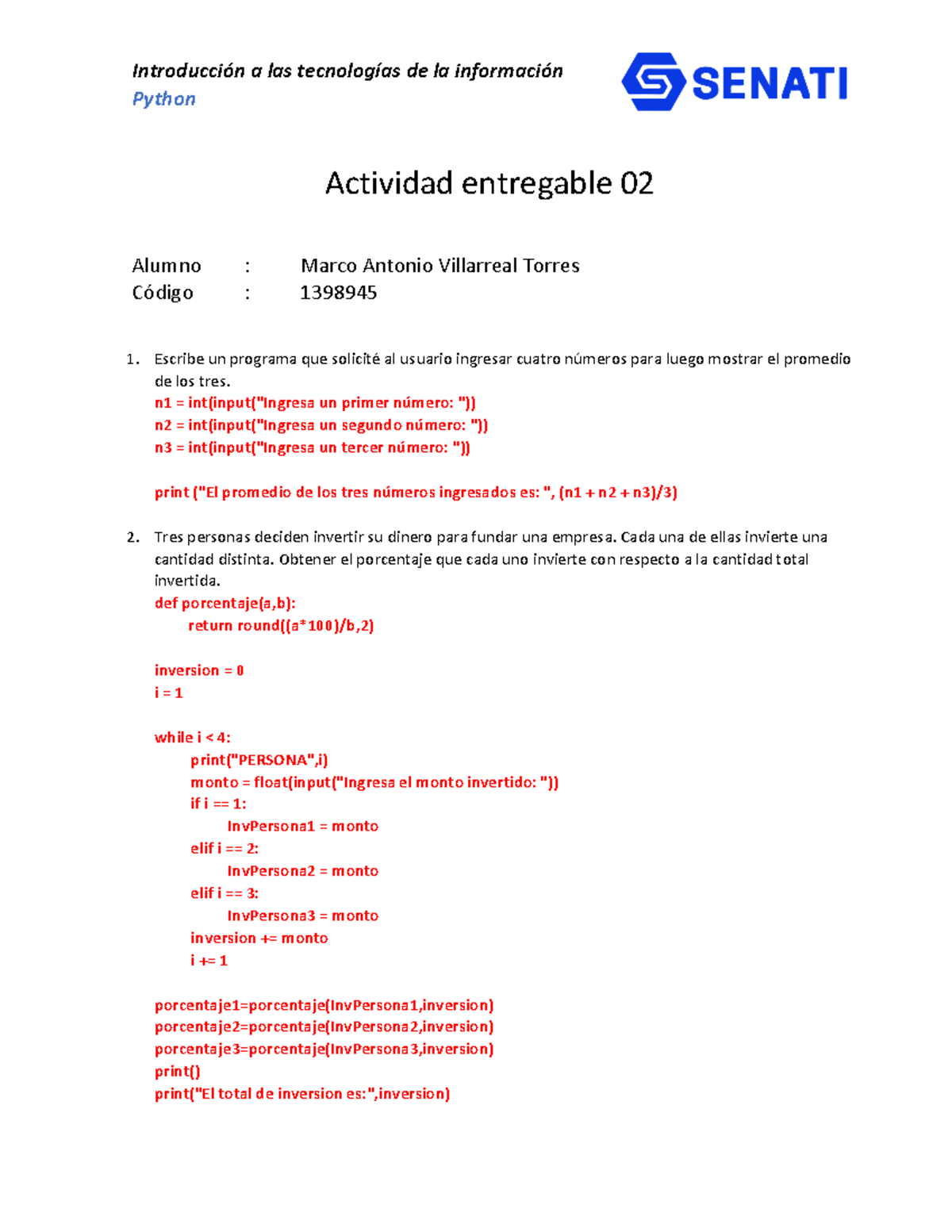 Actividad+Entregable+02l - Python Actividad entregable 02 Alumno : Marco Antonio Villarreal ...