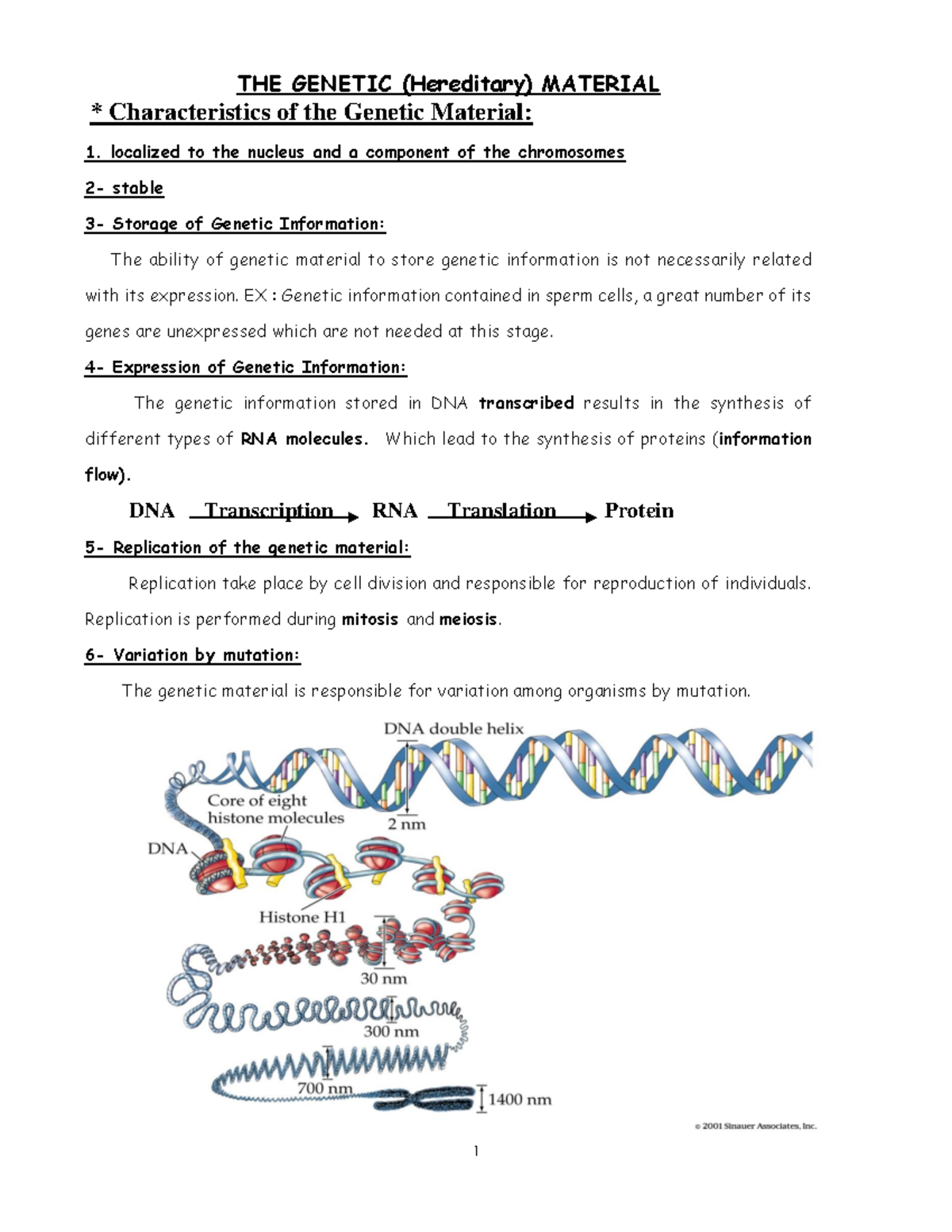 Chapter 7 - Summery of DNA Structure - THE GENETIC (Hereditary ...