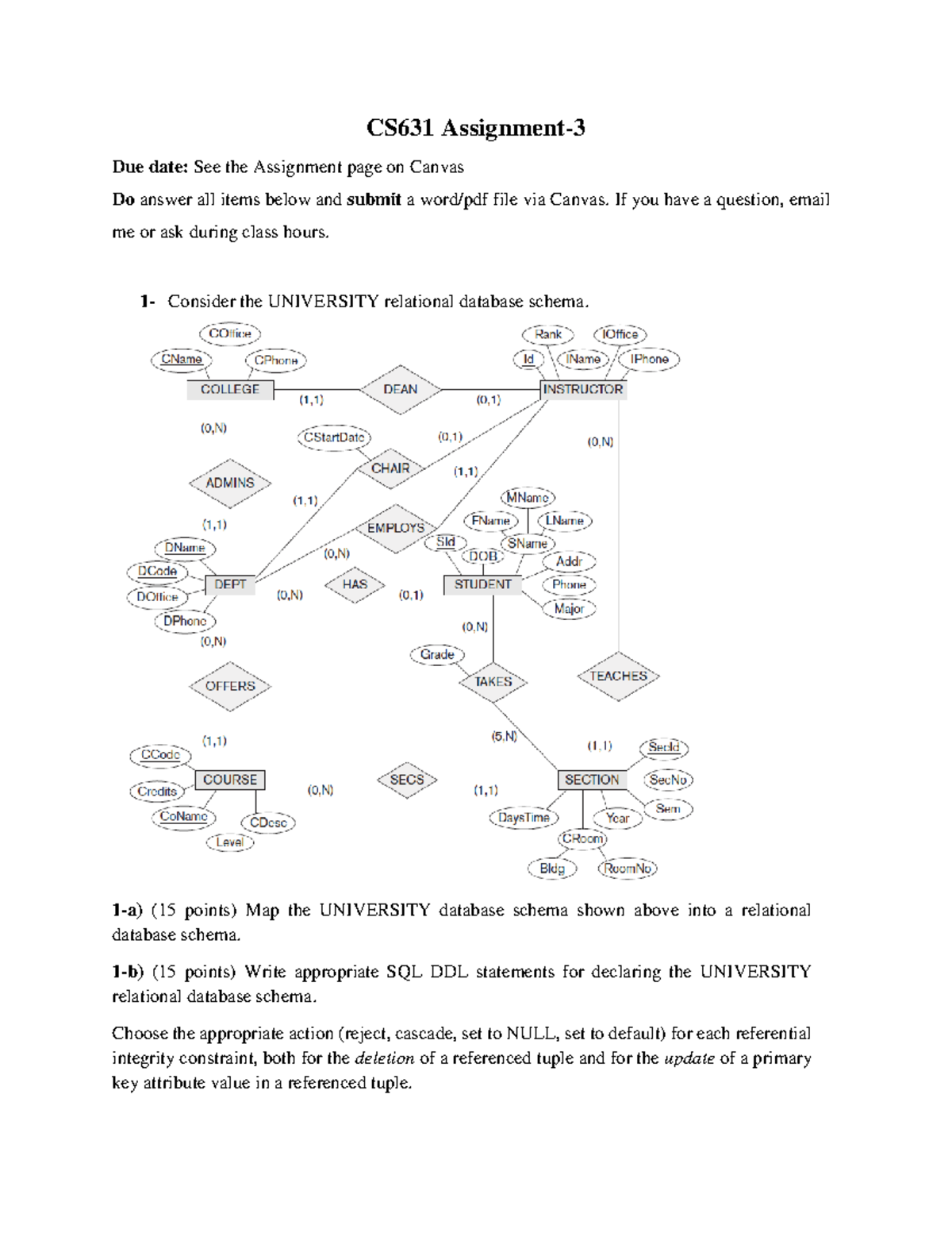 CS631 Assignment 3 - CS631 Assignment- Due date: See the Assignment ...