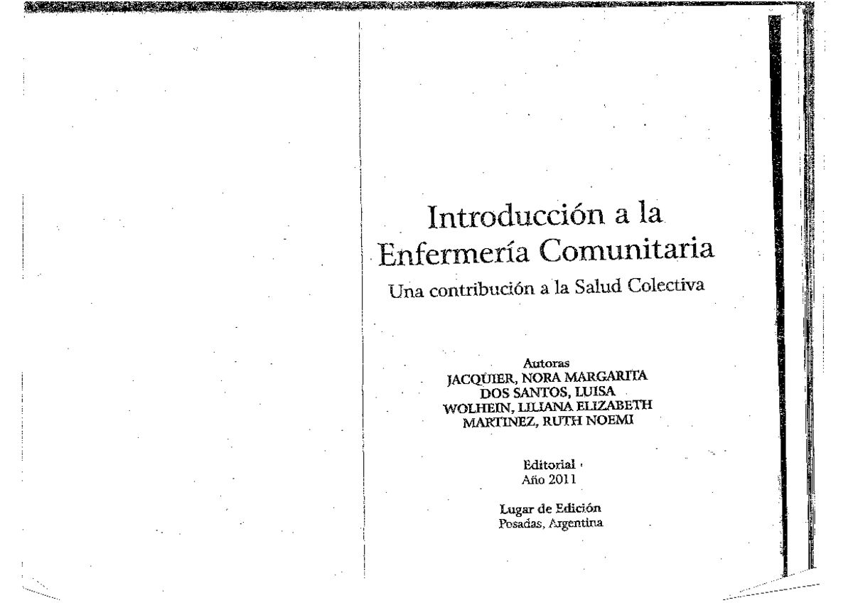 Introduccion a la enfermeria comunitaria,-jaquier margarita - Práctica Profesionalizante - Studocu