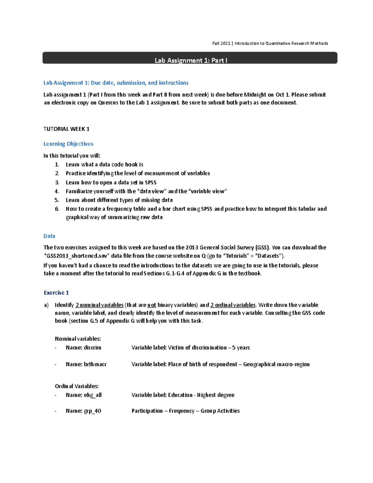SOC202 Lab assignment - Note - Fall 2021 | Introduction to Quantitative Research Methods Lab ...