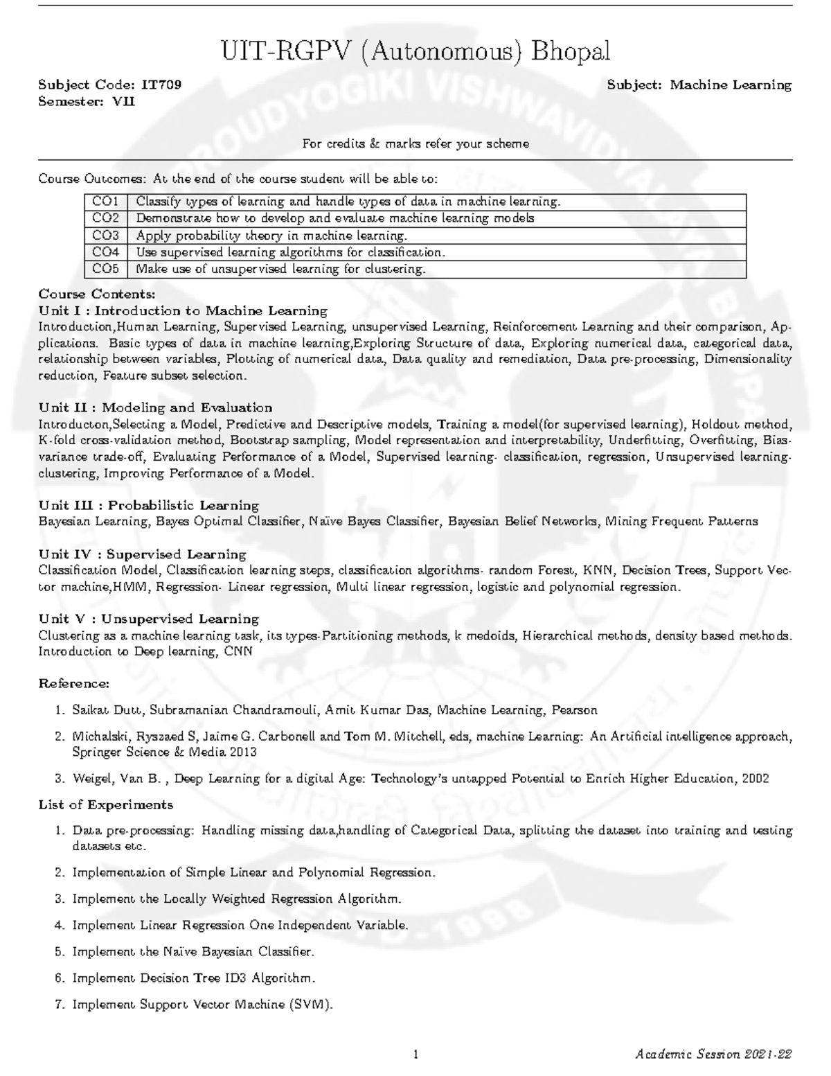 VII Syllabus IT 2021-22181121032245 - Subject Code: IT709 Subject ...