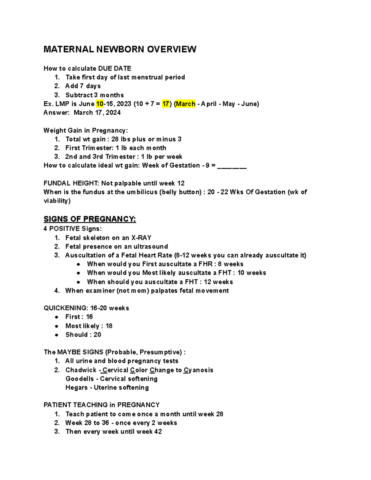 Mark Klimek Maternal And Newborn - MATERNAL NEWBORN OVERVIEW How to ...