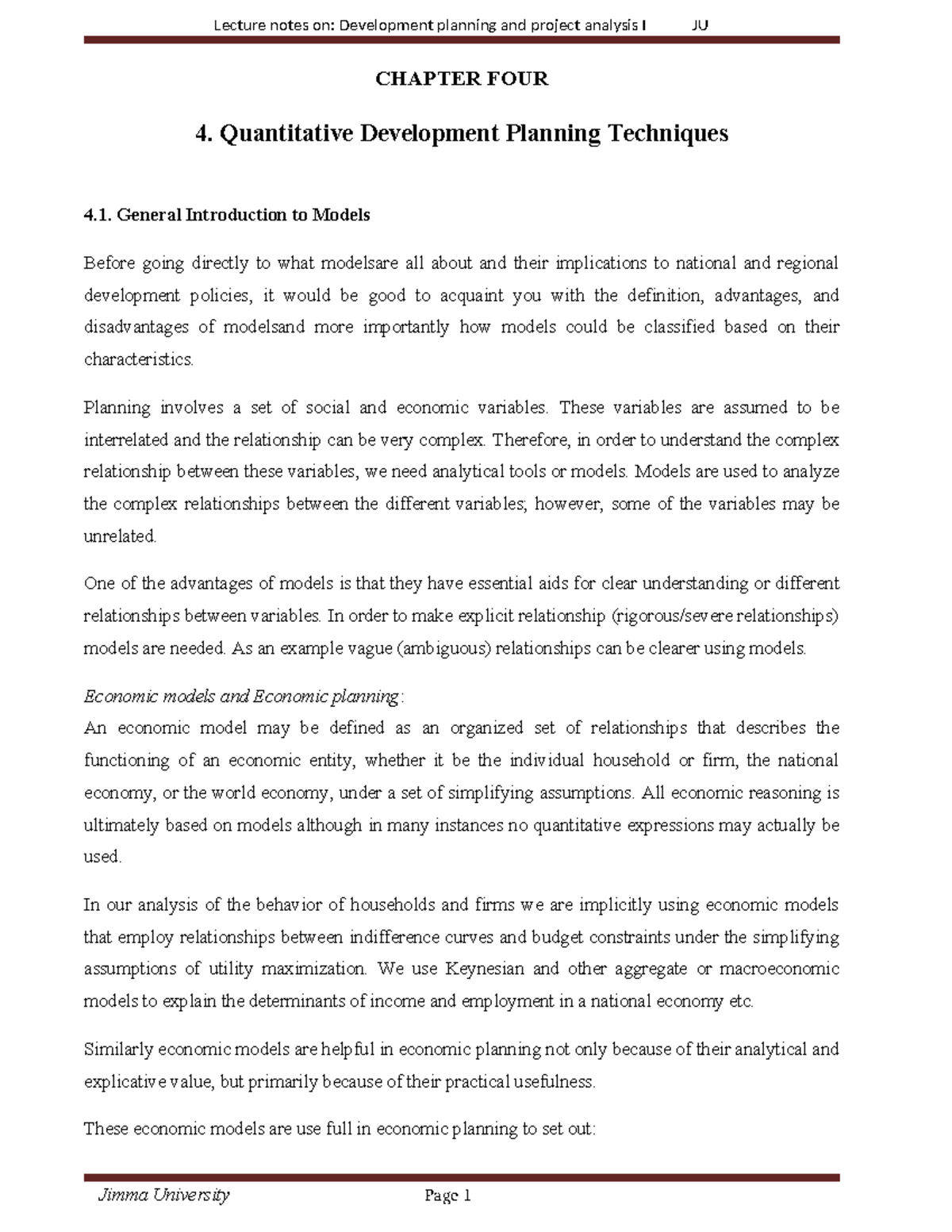 Attachment (1) - Development planning and project analysis ch-1 for ...