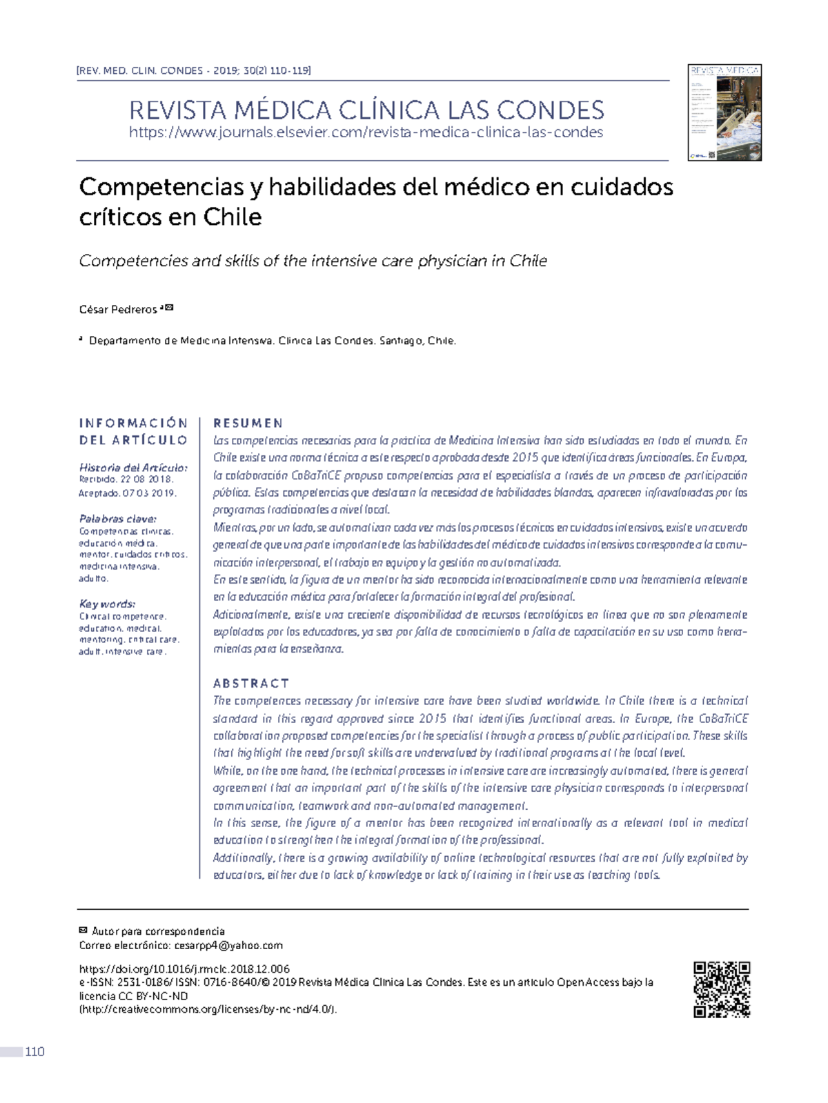 Competencias-y-habilidades-del-m-dico-en-cuidad 2019 Revista-M-dica-Cl-nica - I N F O R M A C I ...