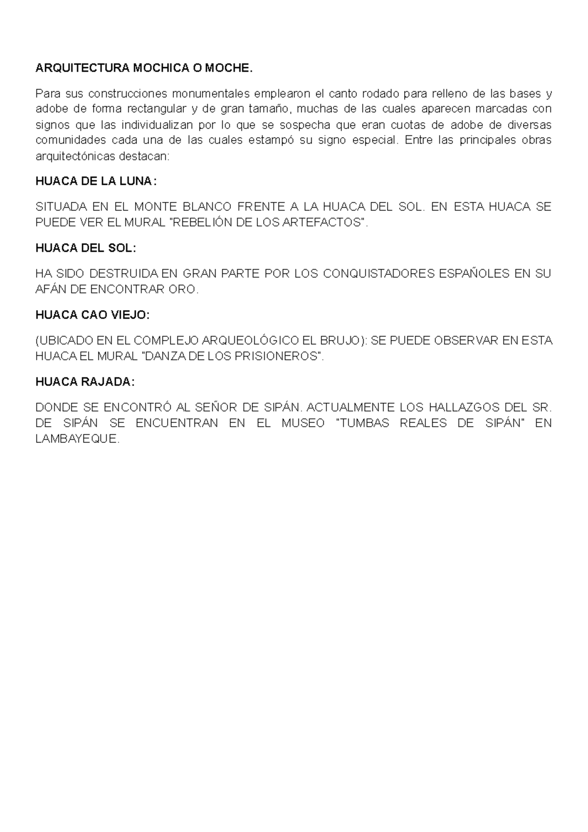 Cultura Mochica - ARQUITECTURA MOCHICA O MOCHE. Para sus construcciones monumentales emplearon ...