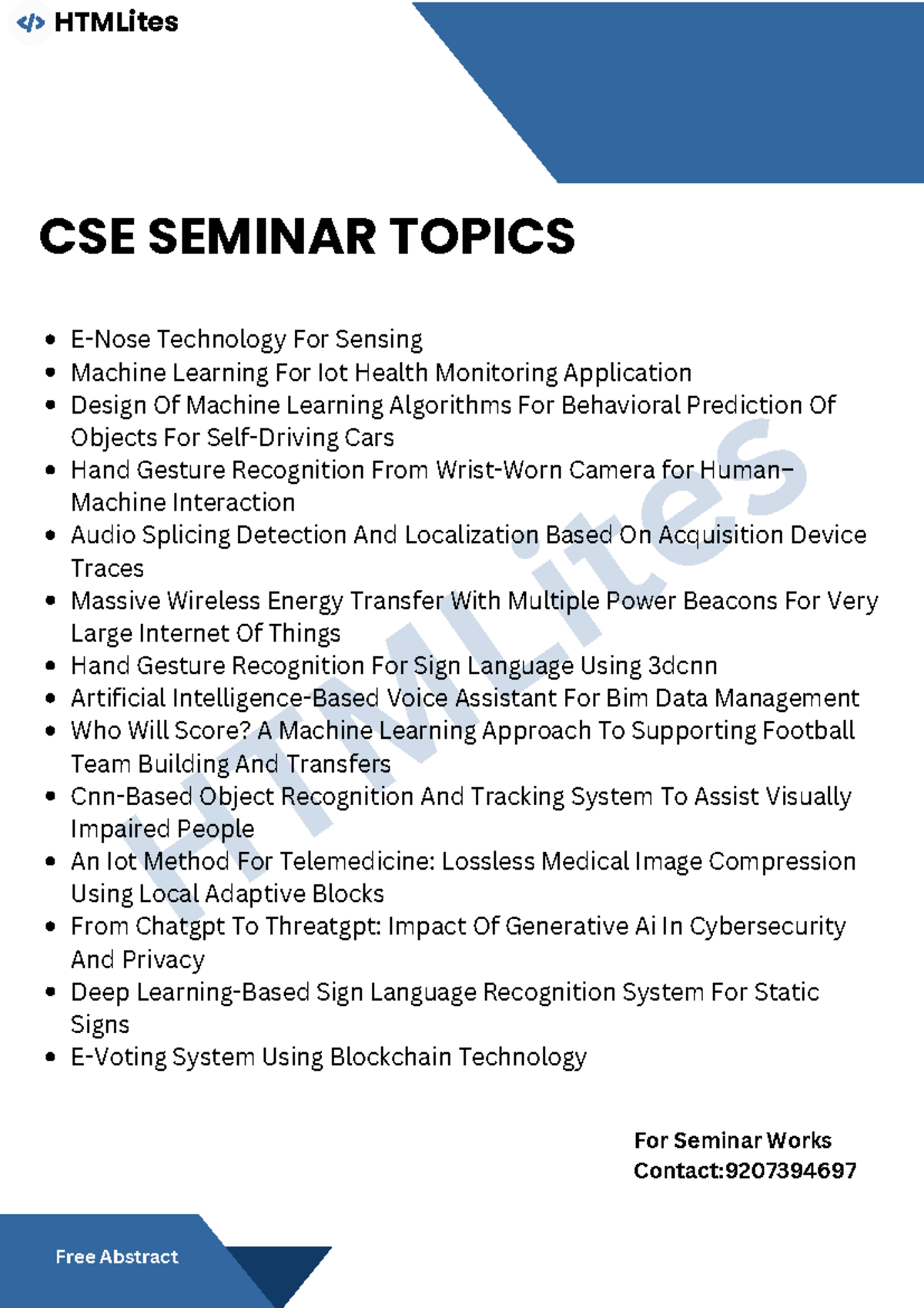 Seminar Topics for CSE - Nice - HTMLites CSE SEMINAR TOPICS For Seminar ...