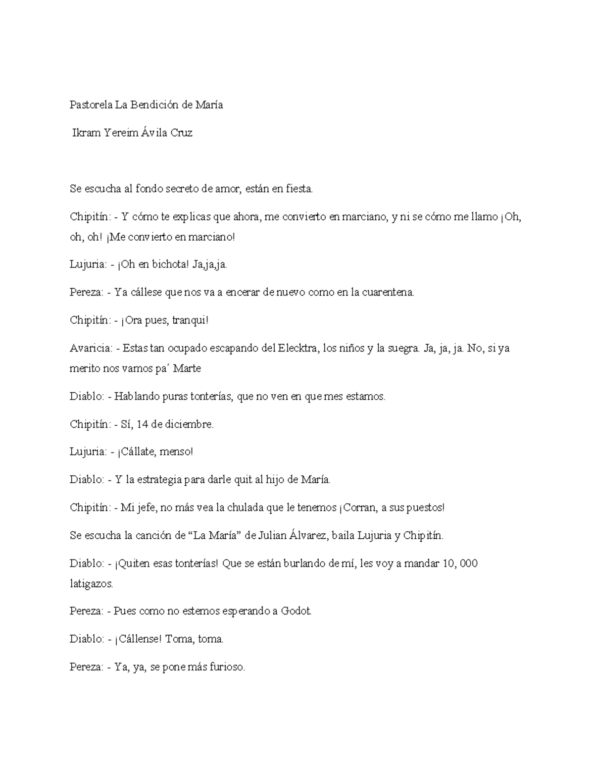 Pastorela 2023 - Apuntes - Pastorela La Bendición de María Ikram Yereim ...