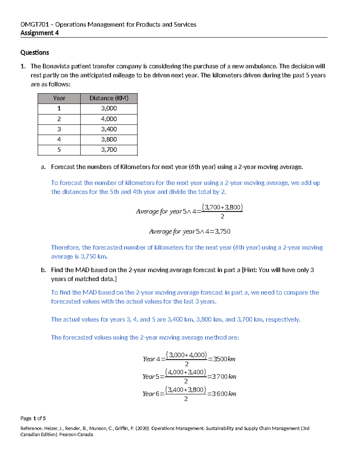 Assigment 4 Operations Management Sustainability - Assignment 4 ...