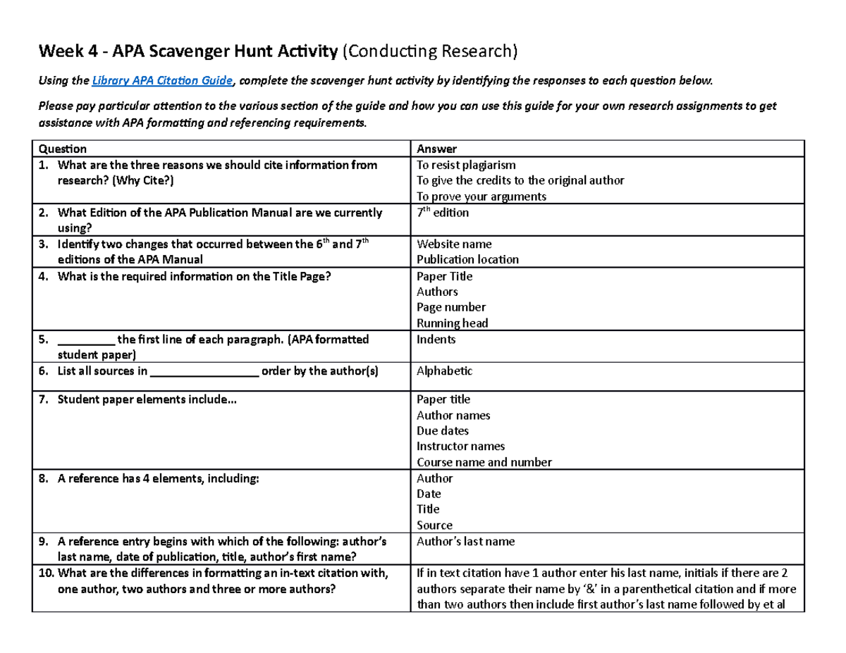 Week 4 - APA Scavenger Hunt (student version) - Week 4 - APA Scavenger ...