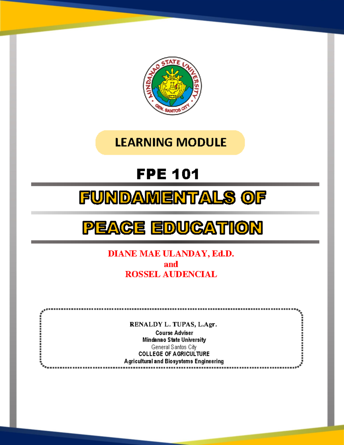 Fundamentals of Peace Education-101 Module-3 Concepts of Conflict ...