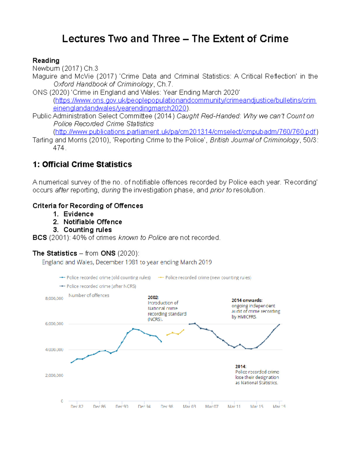Study materials Lecture 2 and 3 2020 - Lectures Two and Three – The ...