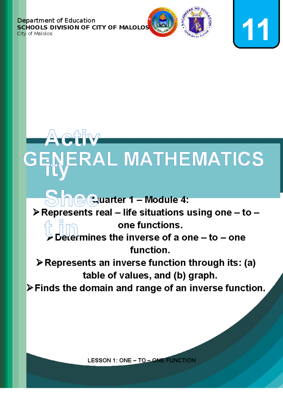 Week5 LAS in Gen Math Nov2-6 - Department of Education SCHOOLS DIVISION ...