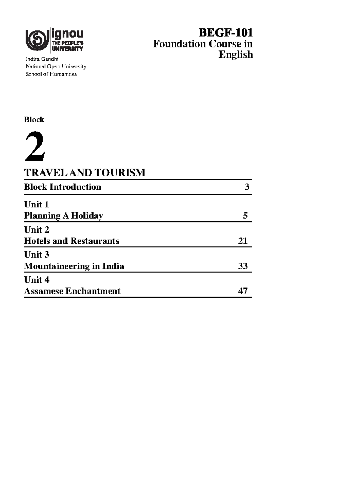 Unit-2Travel and Tourism - Block TRAVELANDTOURISM Block Introduction 3 ...