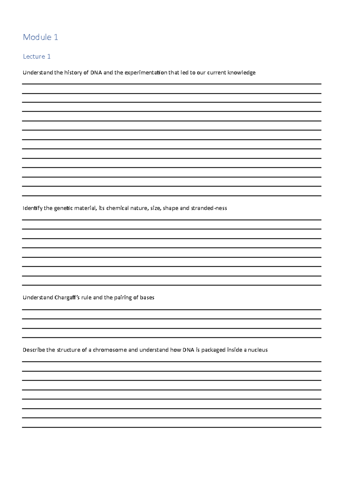 Genetics LIs - description - Module 1 Lecture 1 Understand the history ...