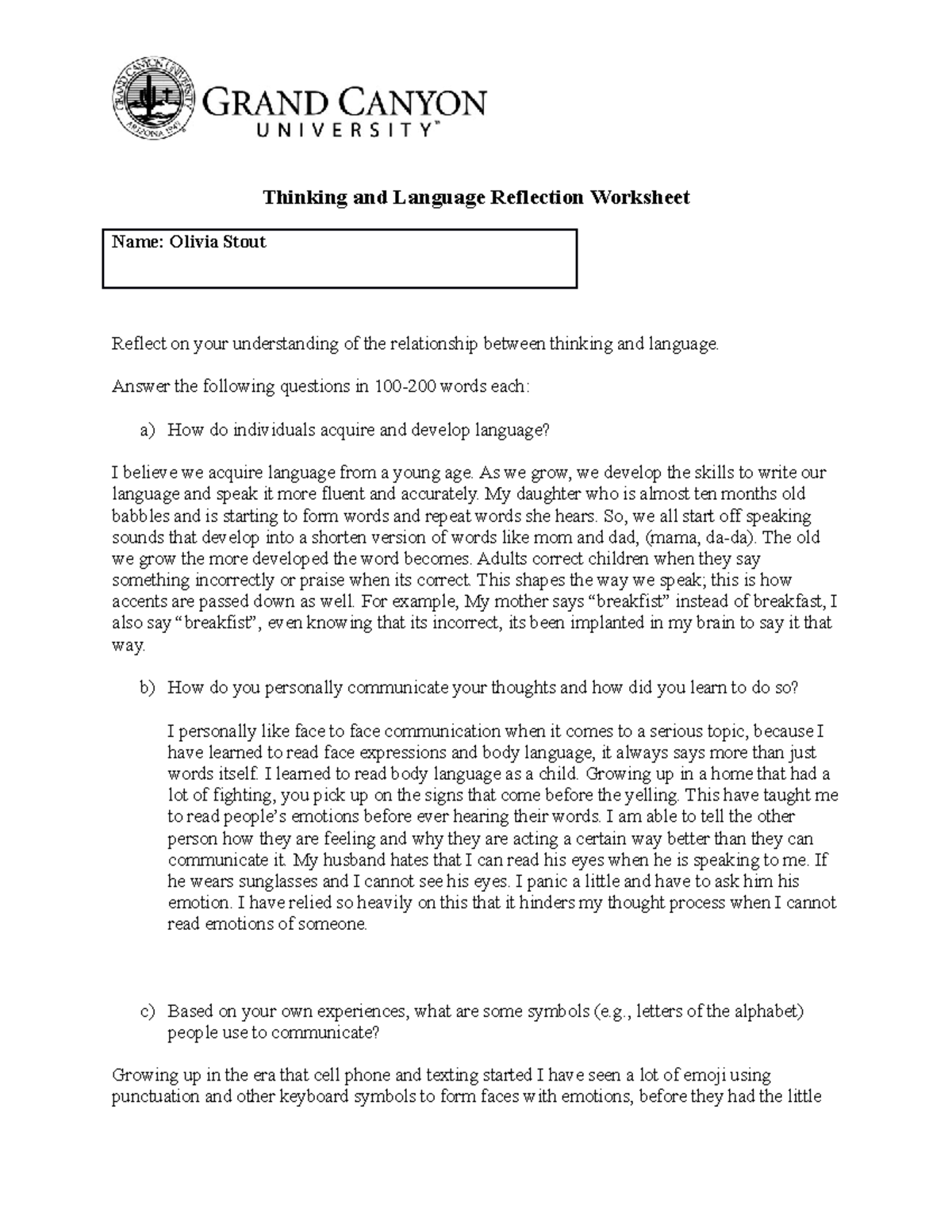 PHI105.T5 Thinking and Language Reflection Worksheet 1-6-14 - Thinking ...