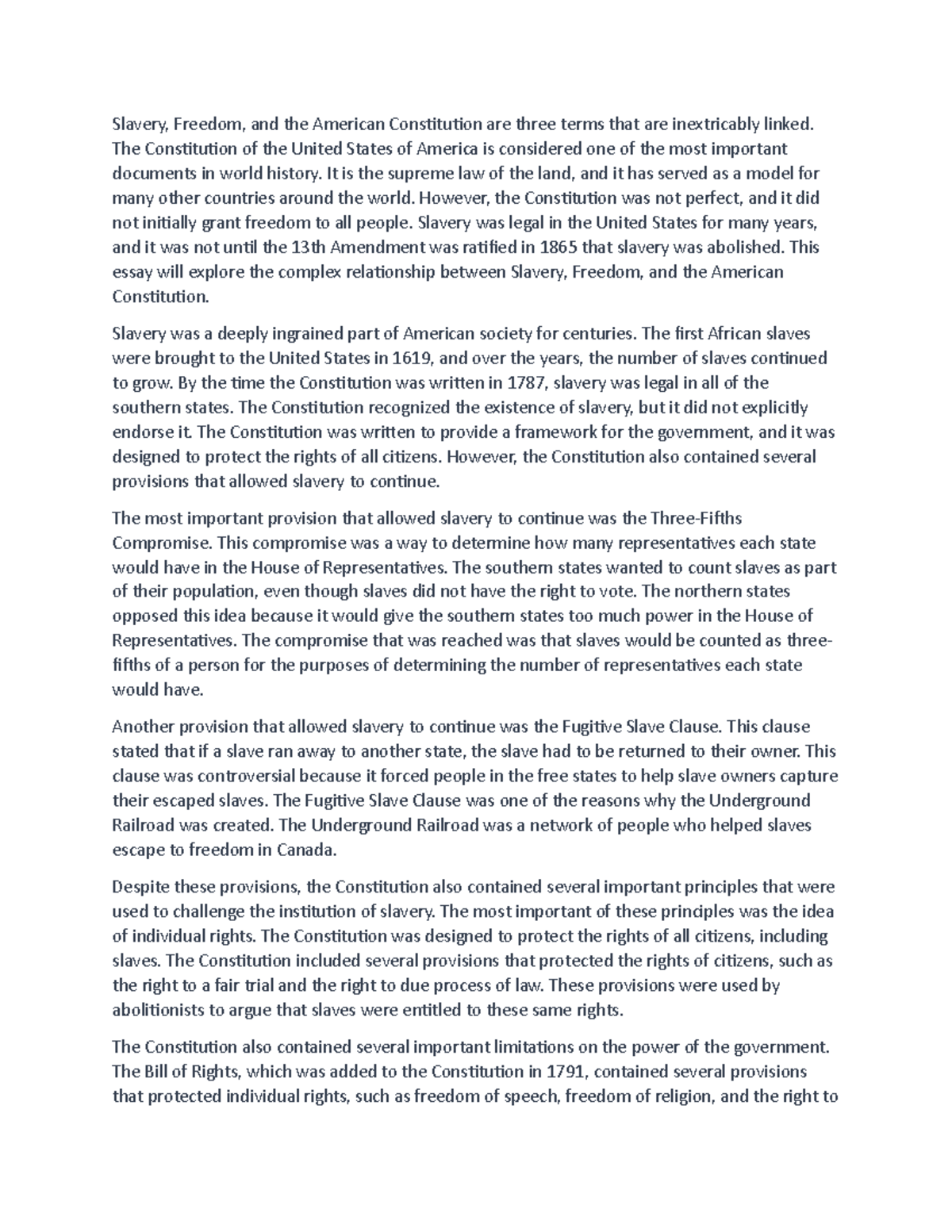 Slavery, Freedom, and the American Constitution - The Constitution of ...