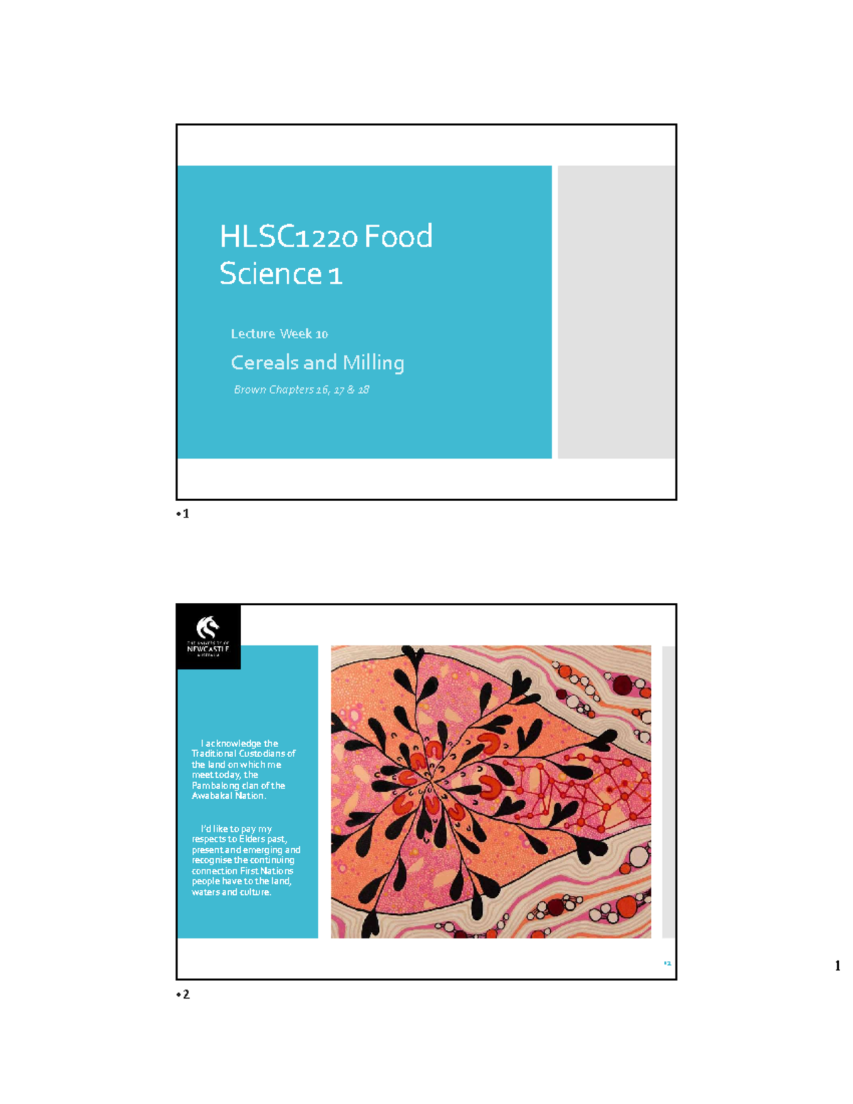 HLSC1220 Lecture W10 2022 Canvas - 1 HLSC1220 Food Science 1 Lecture ...