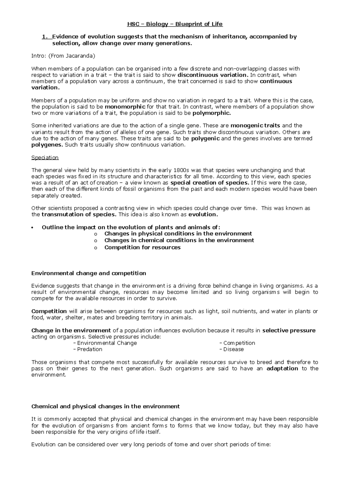 Blueprint of life part 1 - HSC – Biology – Blueprint of Life 1 ...