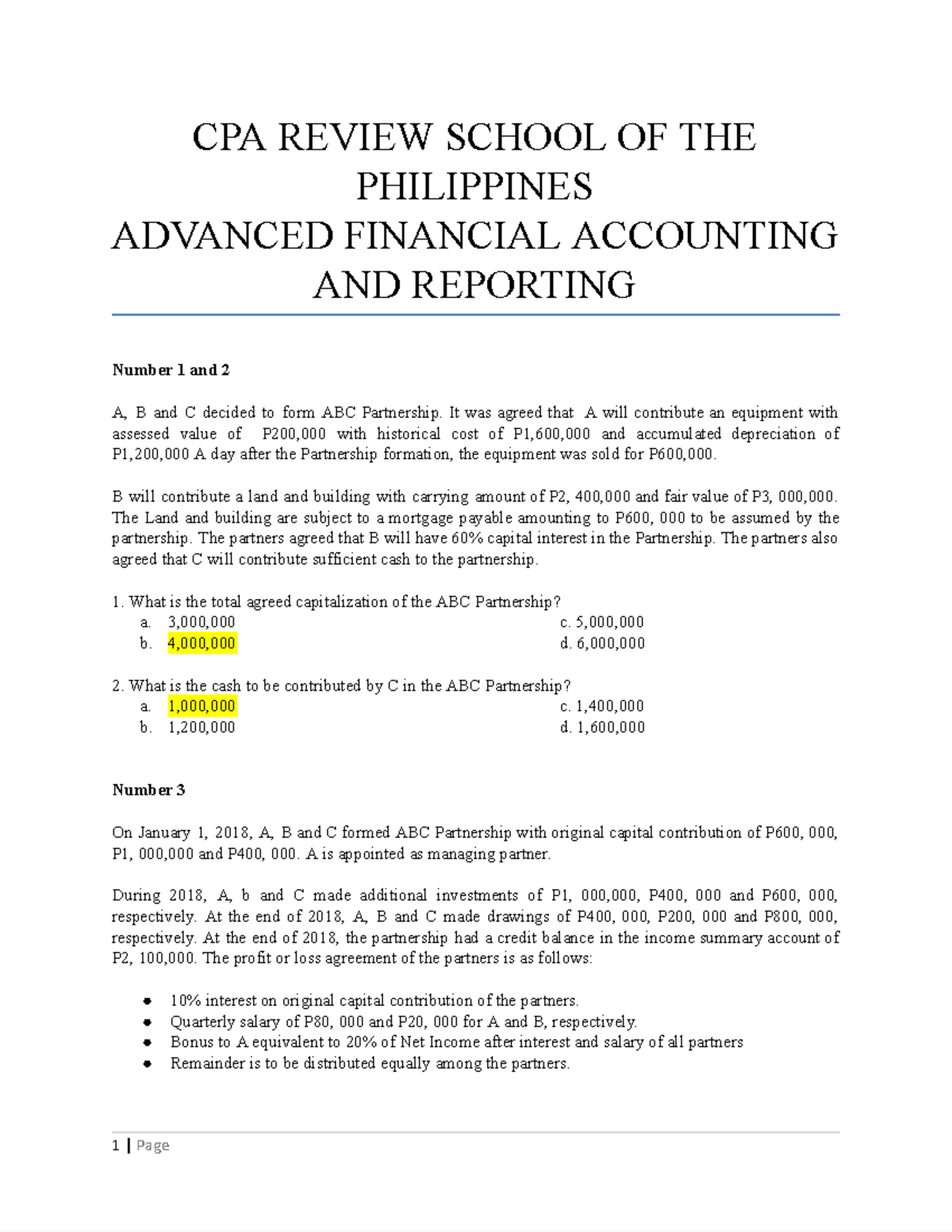 Accounting 101 for review - CPA REVIEW SCHOOL OF THE PHILIPPINES ...