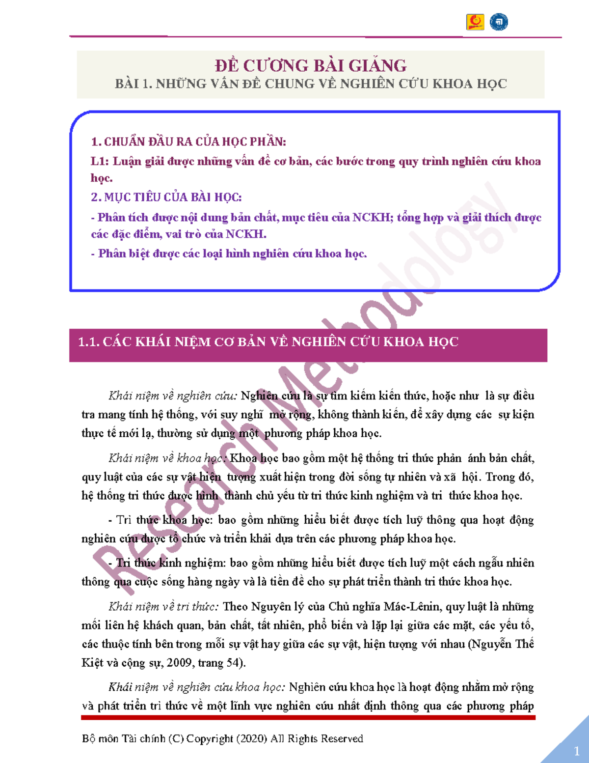 Đề cương - De cuong phuong phap nghien cuu khoa hoc part 2 - Bộ môn Tài ...