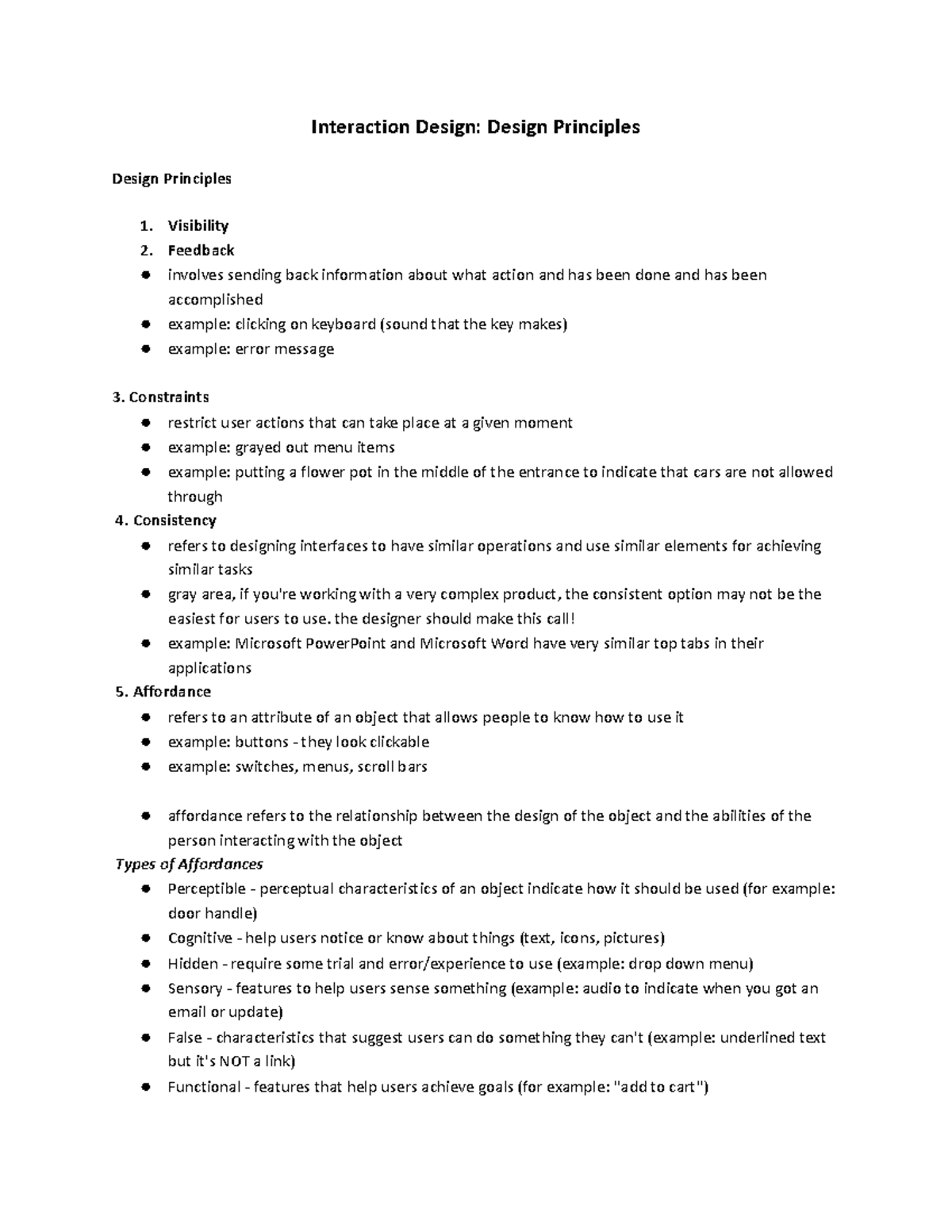 Interaction Design Design Principles Interaction Design Design Principles Design Principles 1