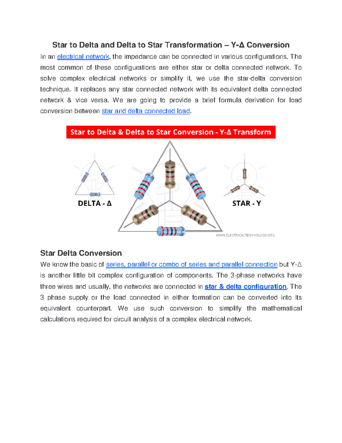 Unit1 Star to Delta and Delta to Star Transformation - The most common ...