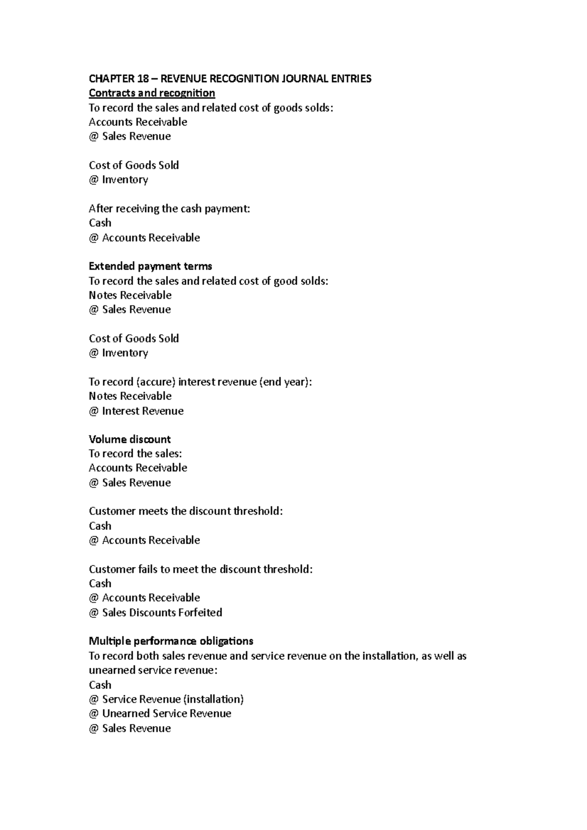 IFRS Journal Entries - CHAPTER 18 – REVENUE RECOGNITION JOURNAL ENTRIES ...