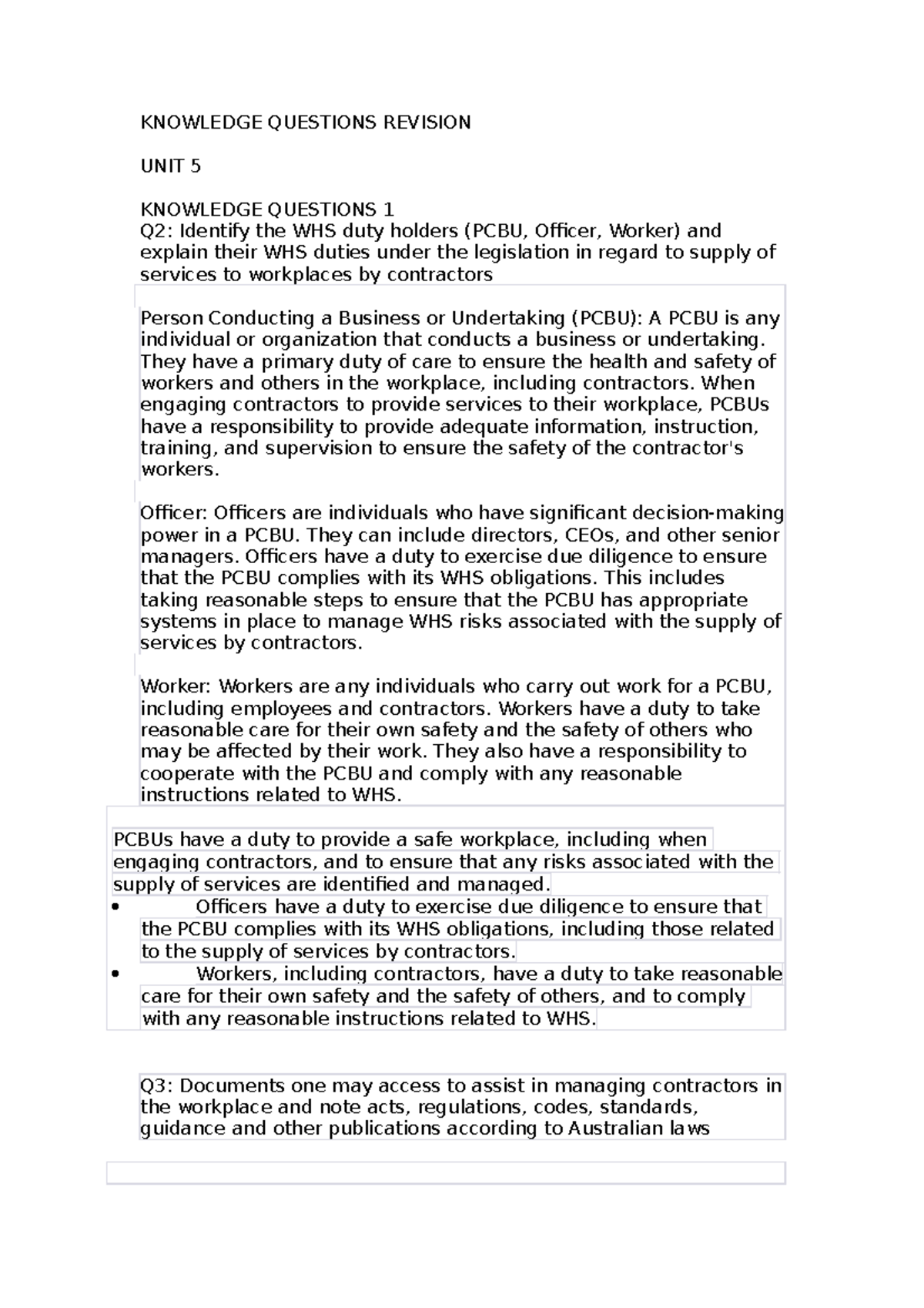 Knowledge Questions Revision - KNOWLEDGE QUESTIONS REVISION UNIT 5 ...