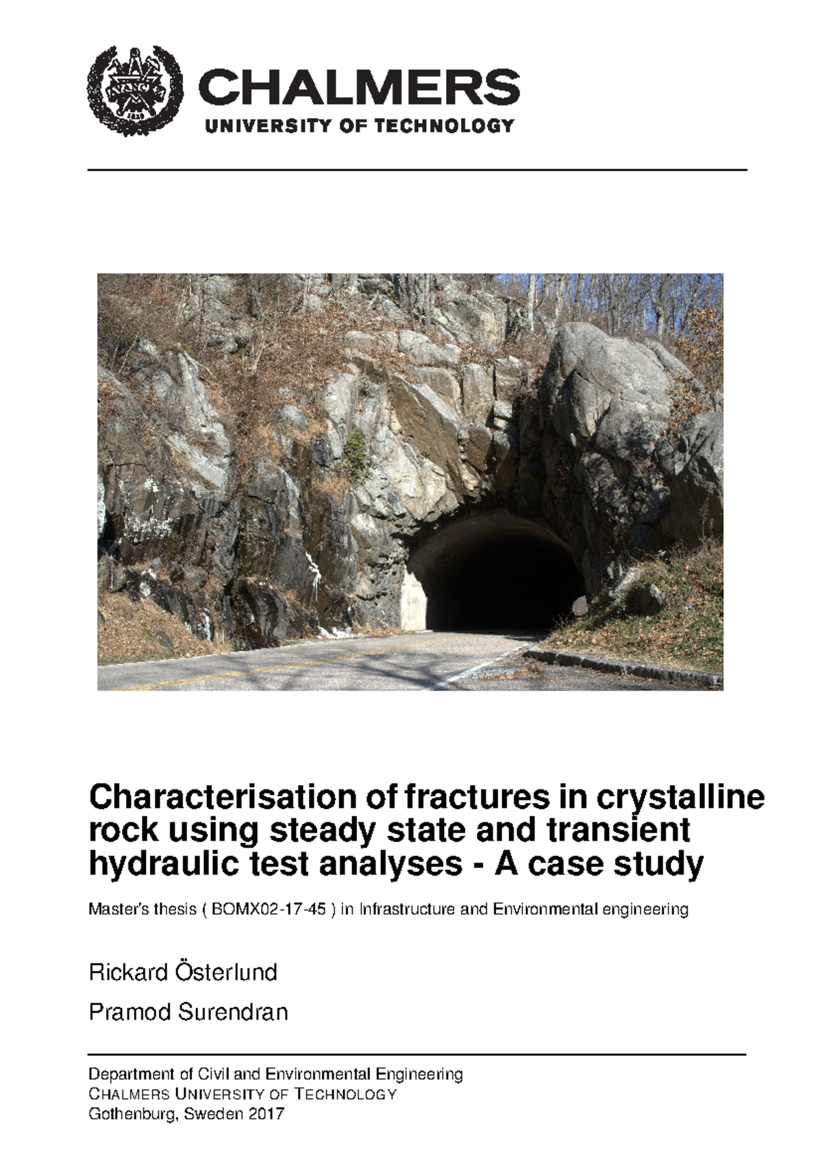 Studienprojekt Bauingenieurwesen - Characterisation of fractures in crystalline rock using ...