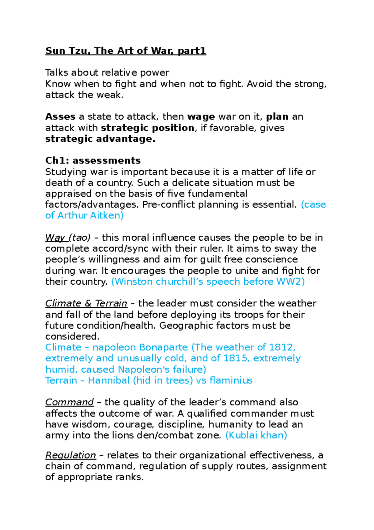 Sun Tzu - Int relations - Sun Tzu, The Art of War, part Talks about ...