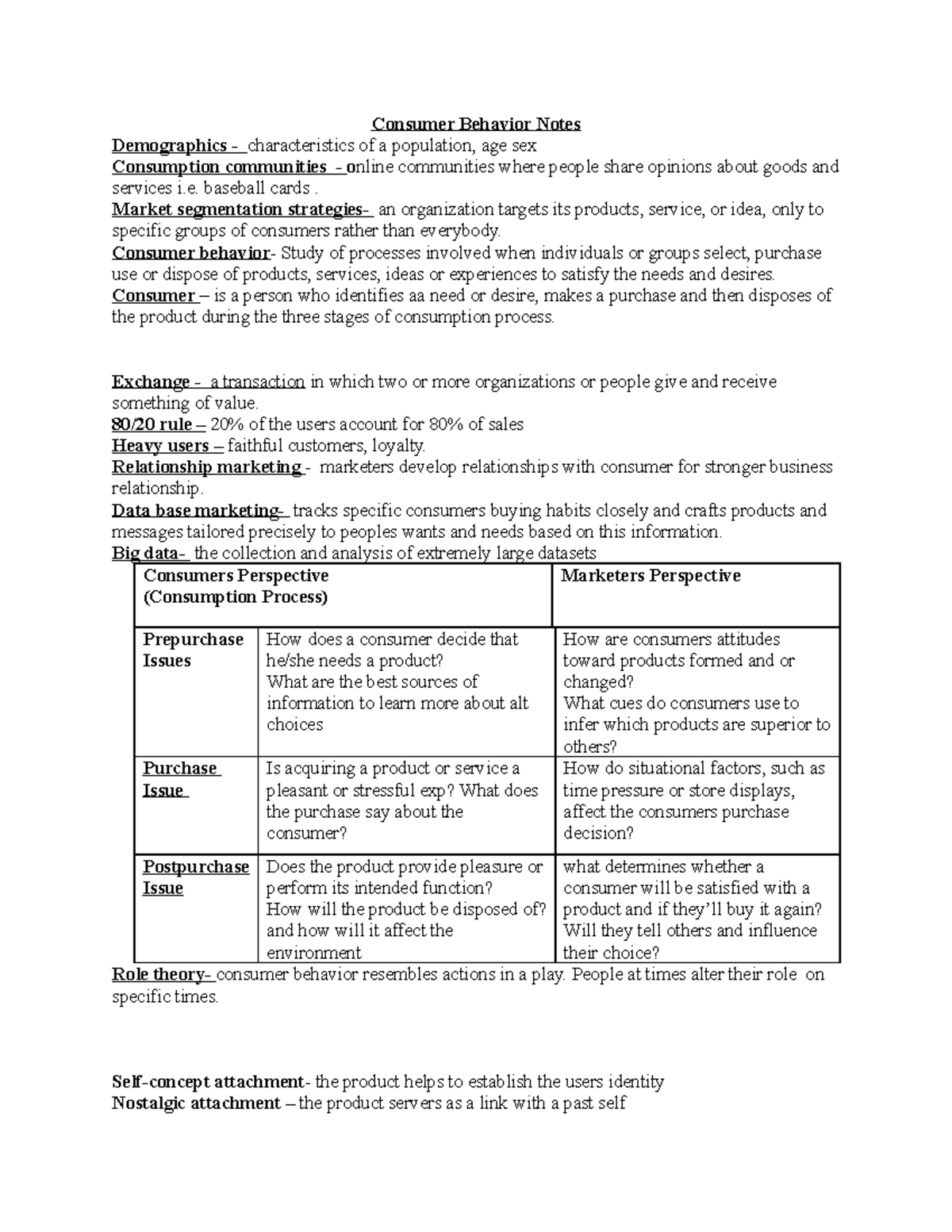 Consumer Behavior Notes - Consumer Behavior Notes Demographics ...