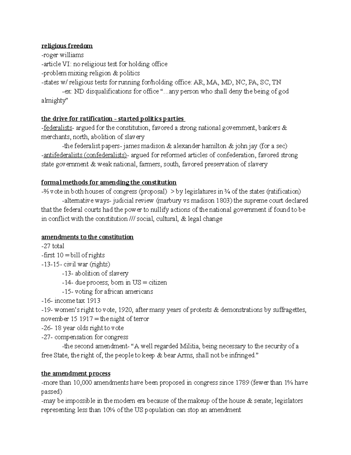 Politics 9-26-17 - Professor Richard Robyn notes directly from ...