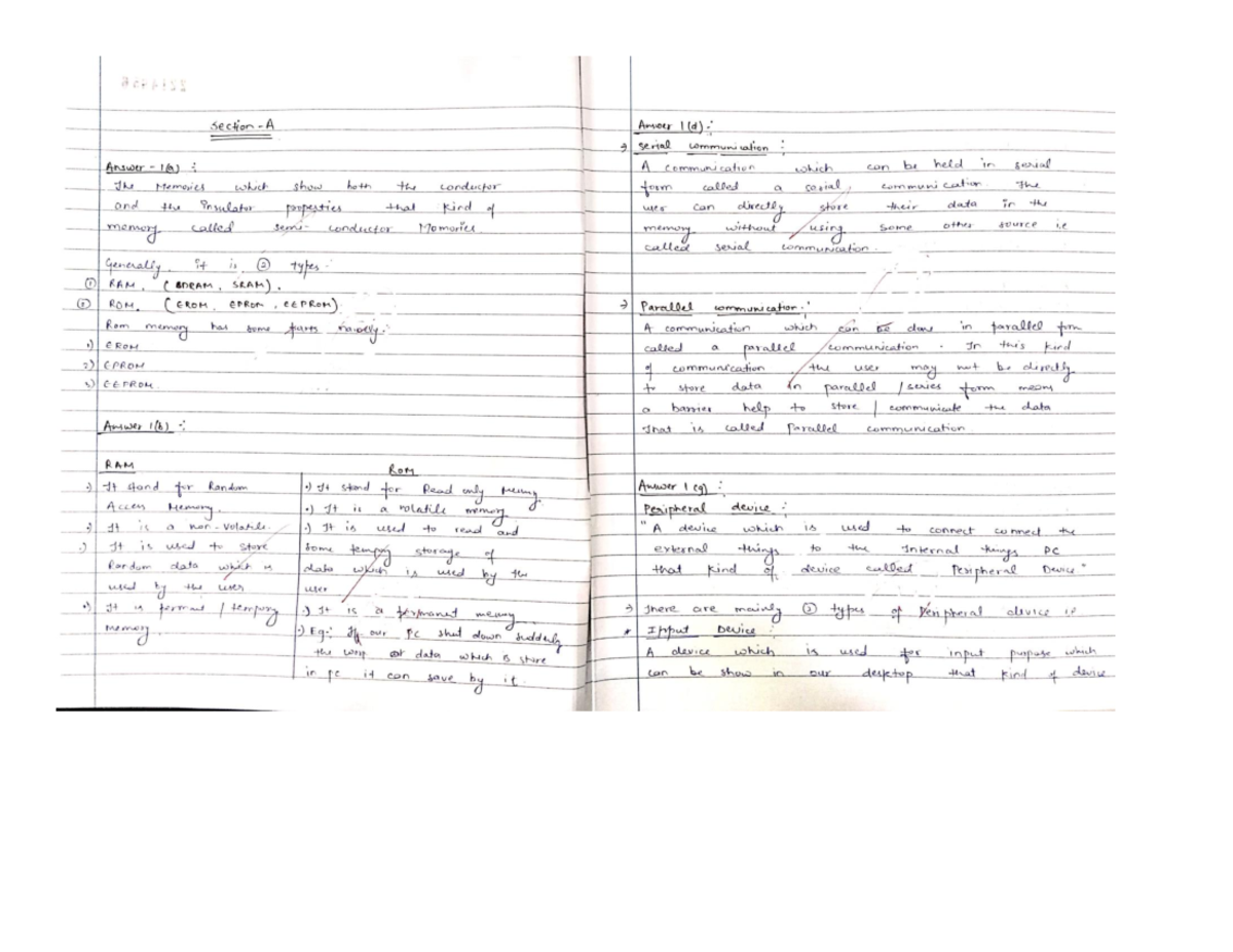 PU Question Answer Effective Writing format 2 - Computer Organization ...