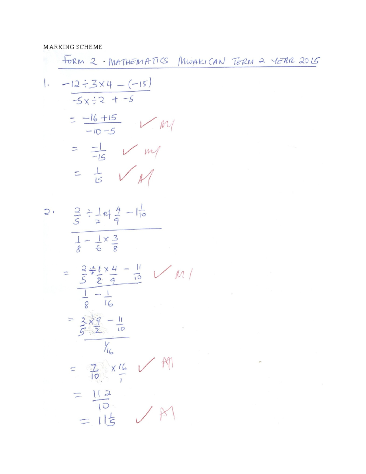 Maths f2 m scheme mod08042022001 - Afro American literature - MARKING ...