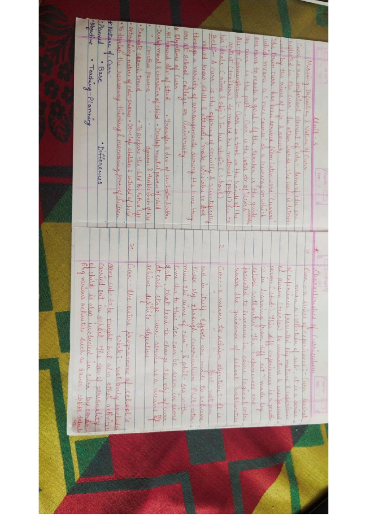 P-9 Unit -2 English - handwritten notes - Date : Paper Know Curriculum ...