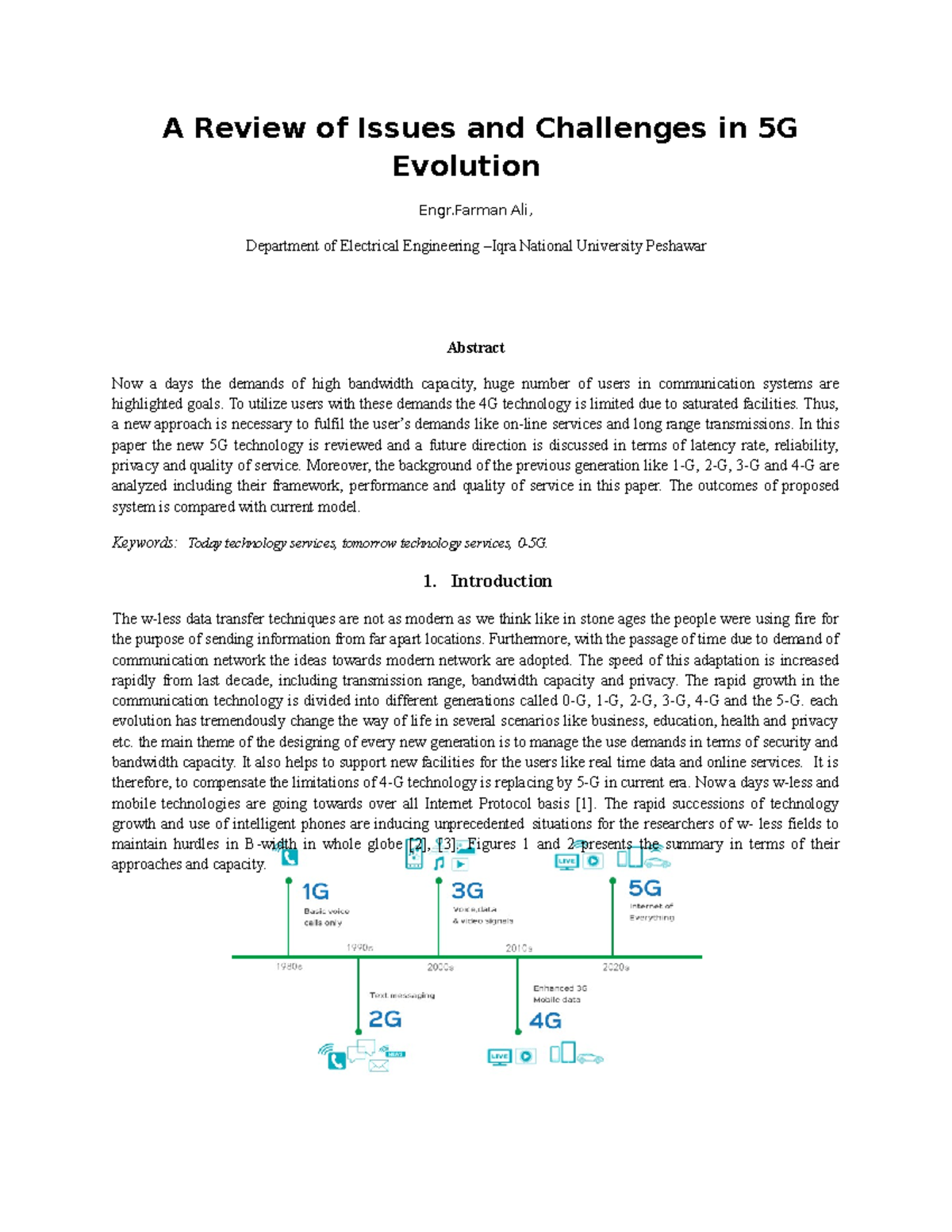 5G paper - sss - A Review of Issues and Challenges in 5G Evolution Engr ...