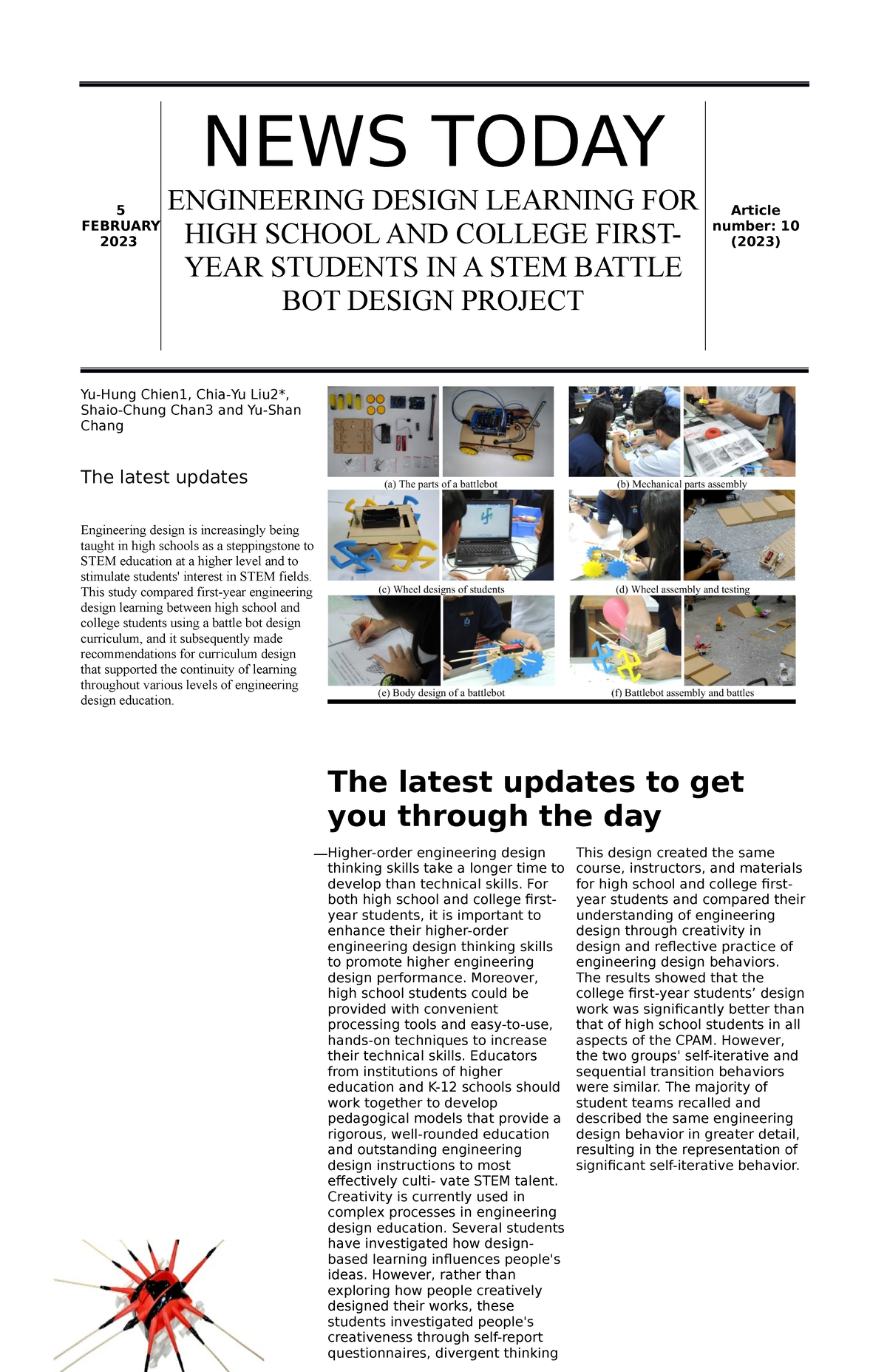 Newspaper - layout. - 5 FEBRUARY 2023 NEWS TODAY ENGINEERING DESIGN ...