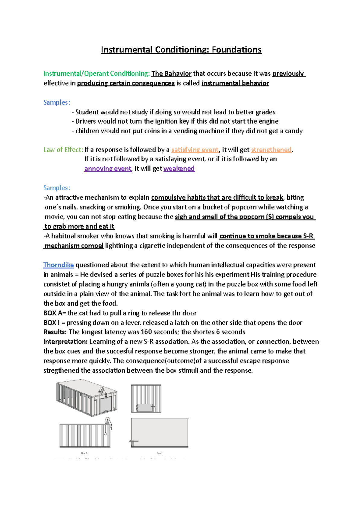 Chapter 5 - Summary The Principles of Learning and Behavior: Active ...