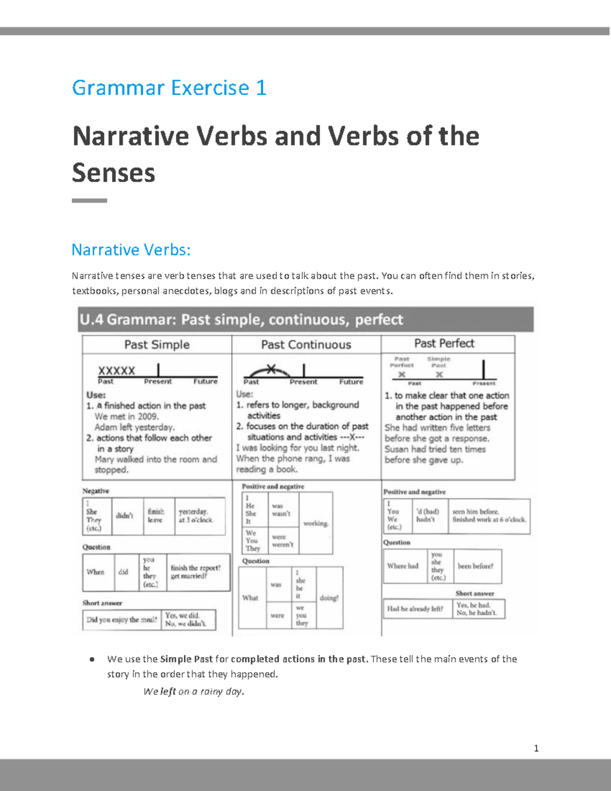 Delos Reyes Christopher Tranx ACAD-COM Grammar-Exercises#1.1-1 - Grammar Exercise 1 Narrative ...