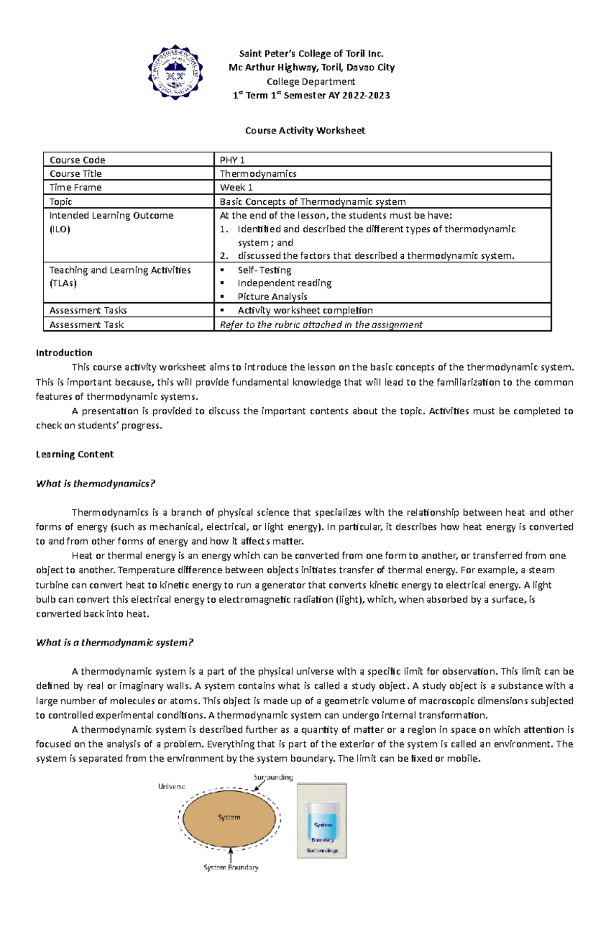 Course-Activity-Worksheet- Final-Thermodynamics(Week 1) - Course ...