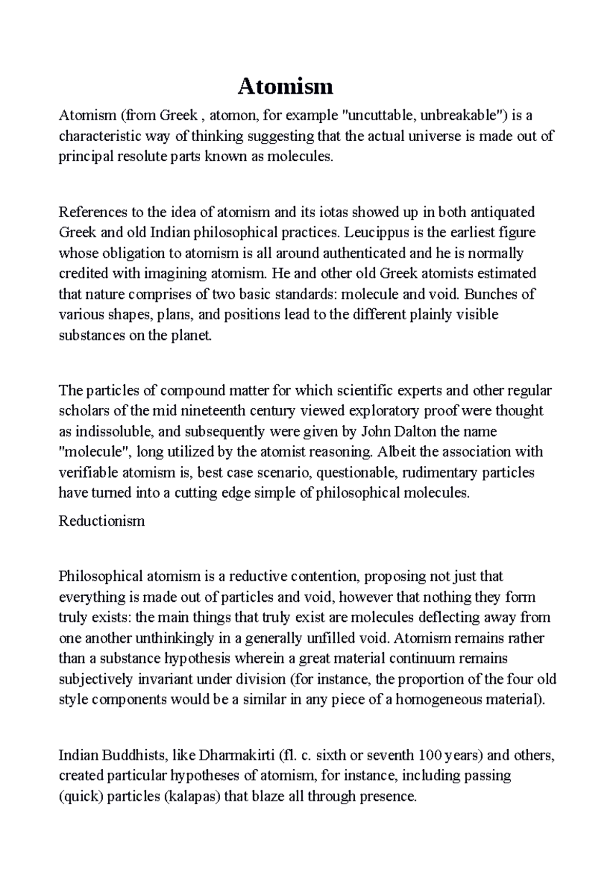 Atomism - Ifah - Atomism Atomism (from Greek , atomon, for example ...