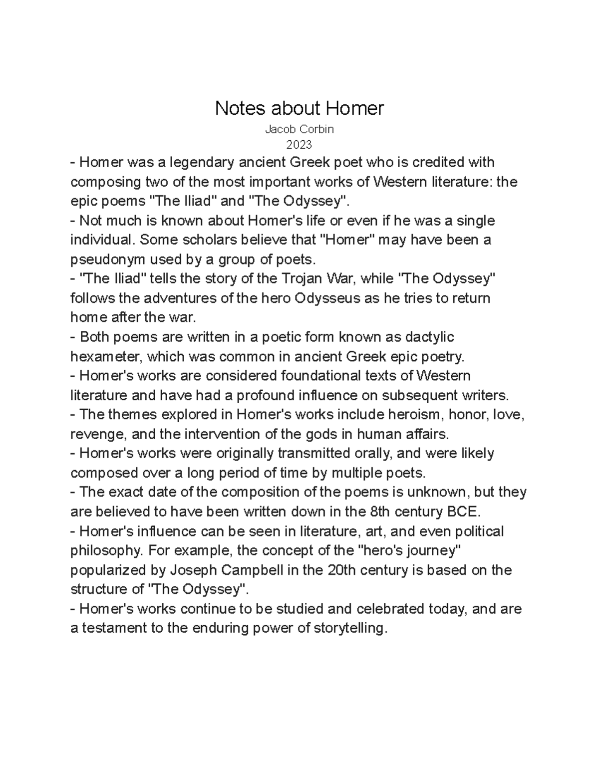 Untitled document - We had to take notes on famous writers and I chose ...