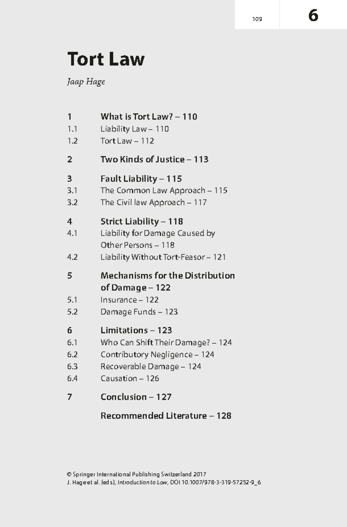 Tort law - introduction to law - Tort Law © Springer International ...