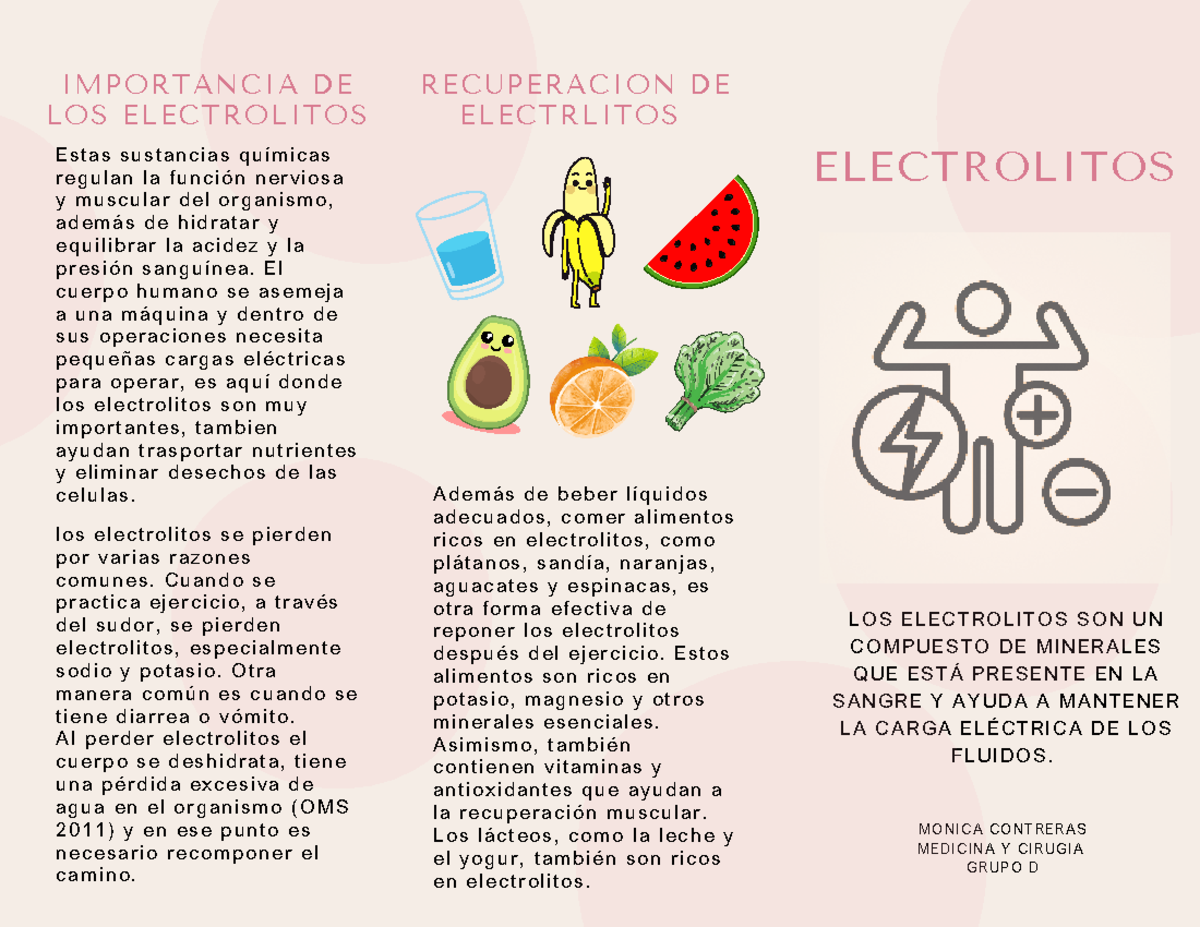 Infografia DE Electrolitos - M O N I C A C O N T R E R A S M E D I C I ...