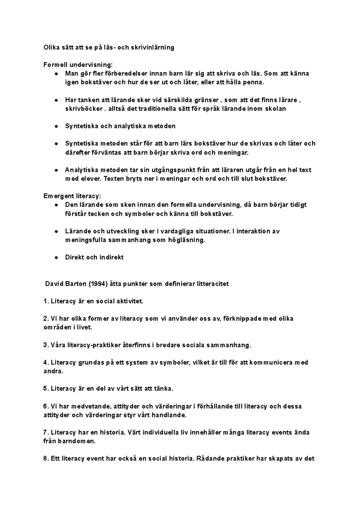 Fast (2019 ), Kap - anteckning - Olika sätt att se på läs- och ...